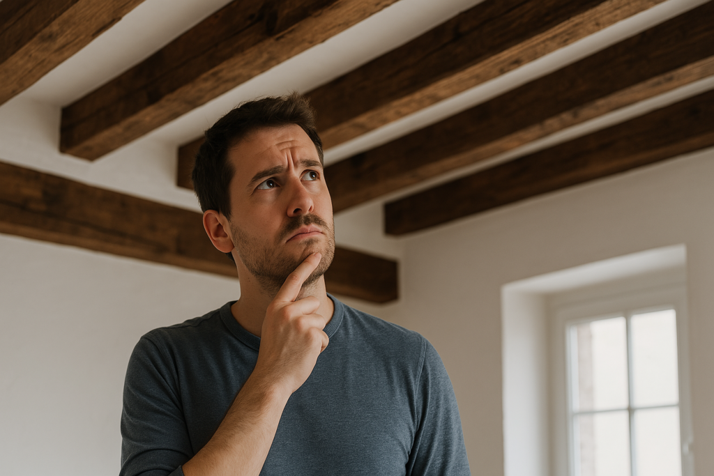 Comment faire un bel habillage entre les poutres au plafond ? - Maisons ...